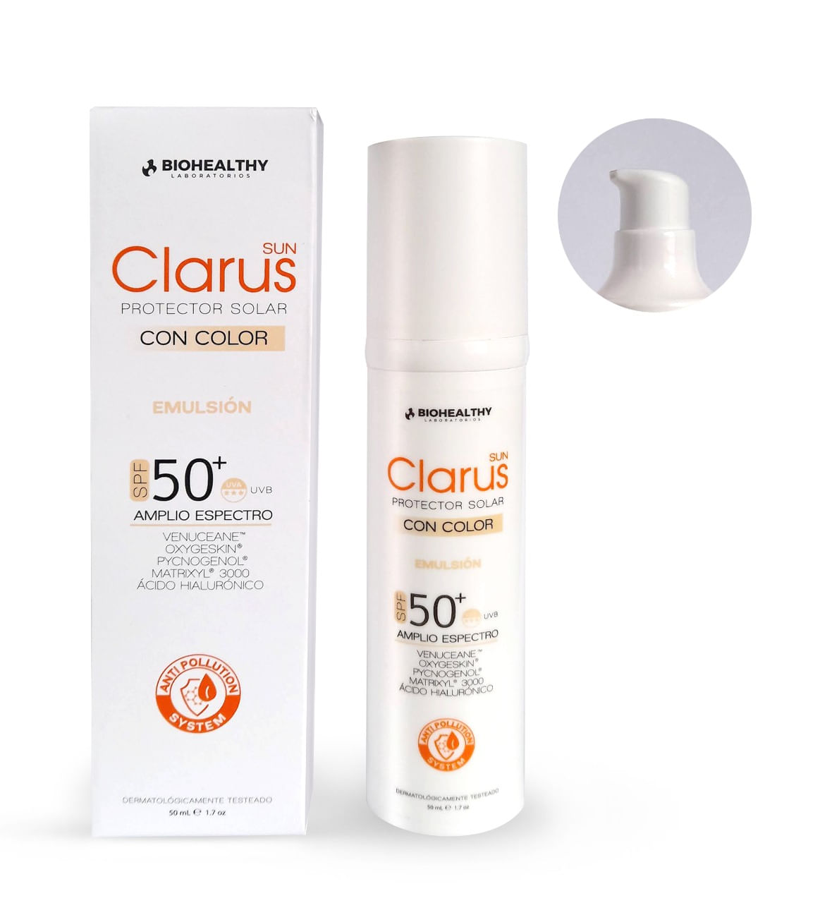 Clarus Protector Solar Con Color 50Ml