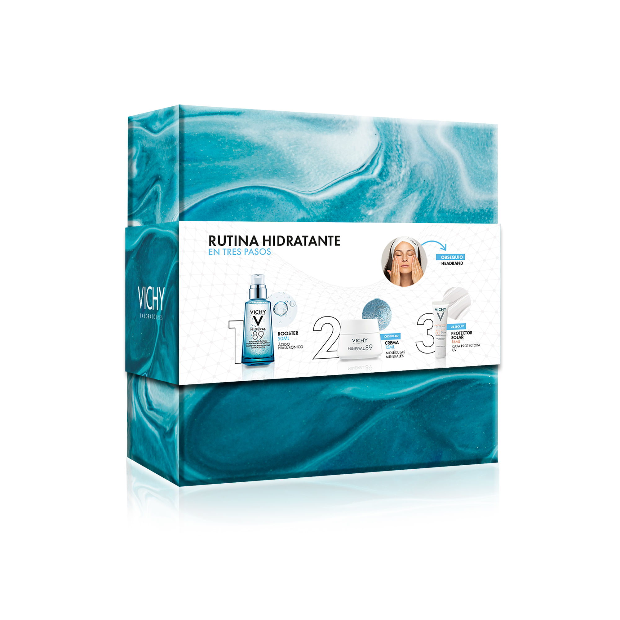 Kit Vichy Mineral 89 Booster 50Ml + Mineral 89 Crema Hidratante 15Ml ...