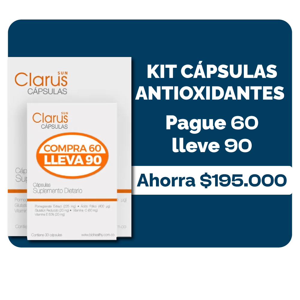 Kit Clarus Sun Suplemento Dietatario Cápsulas x 60 Und + 30 Und