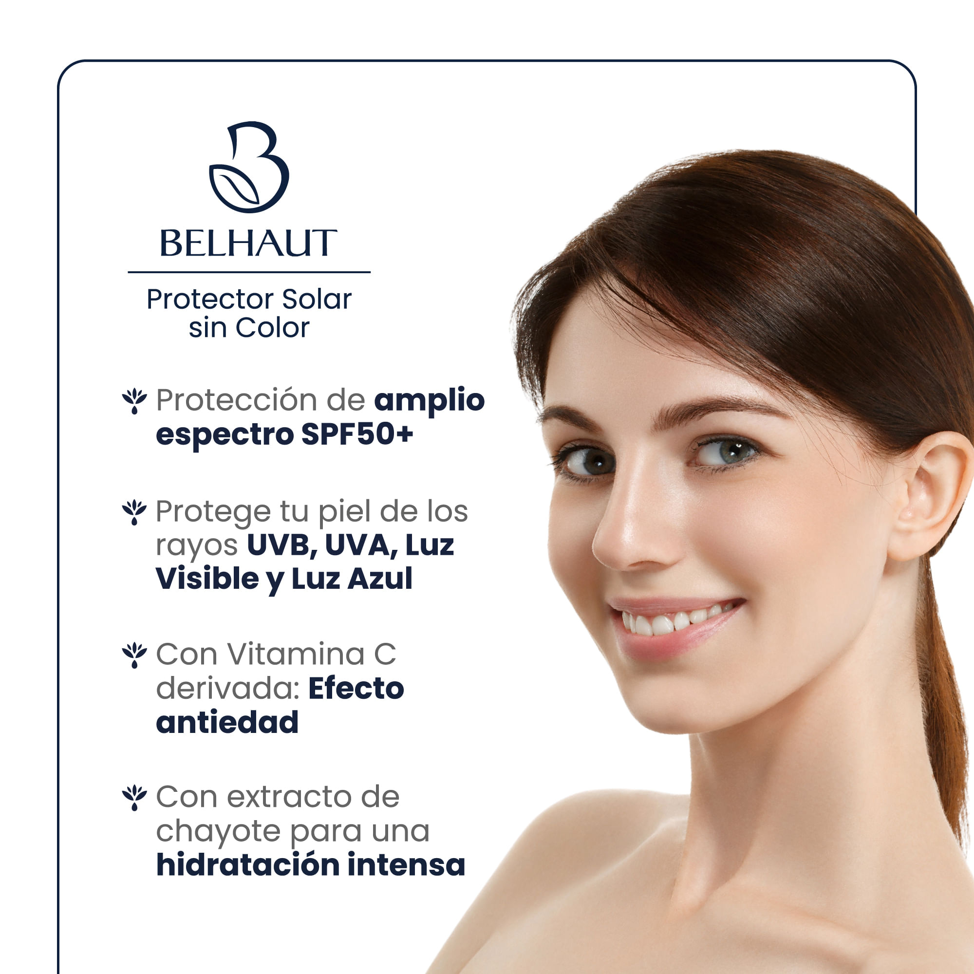 Belhaut Protector Solar sin color de uso diario | Bella Piel