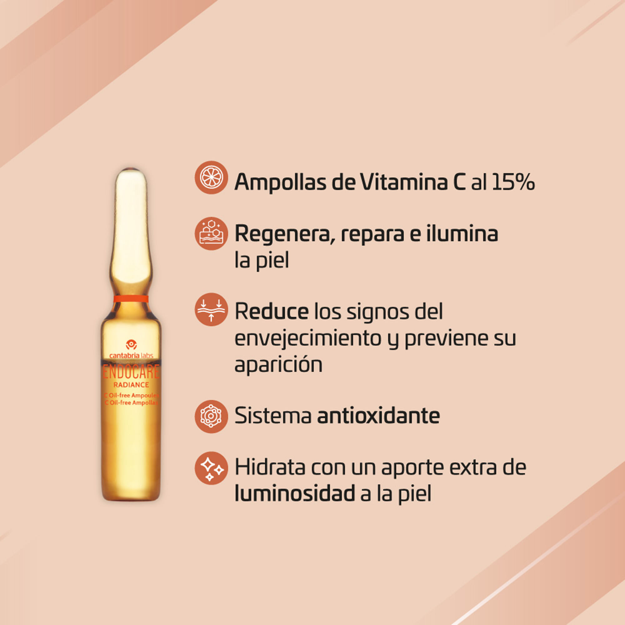 Endocare Kit Radiance Contorno Gratis Radiance Ampollas + Hydractive 100Ml