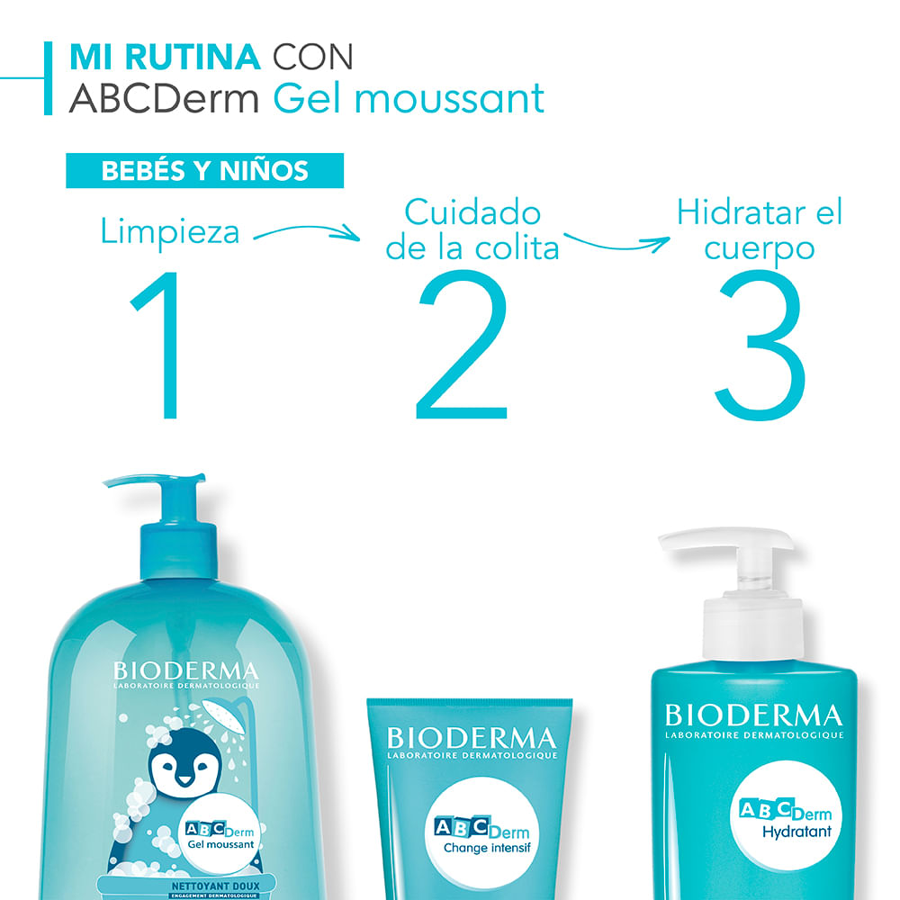 Bioderma ABCDerm Gel Moussant - Gel limpiador espumoso para bebés y ...
