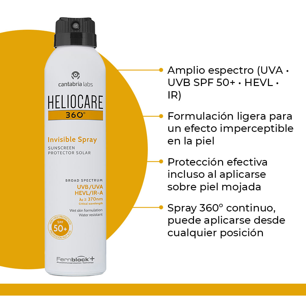 Protector Solar Invisible en Spray Heliocare 360 200 Ml
