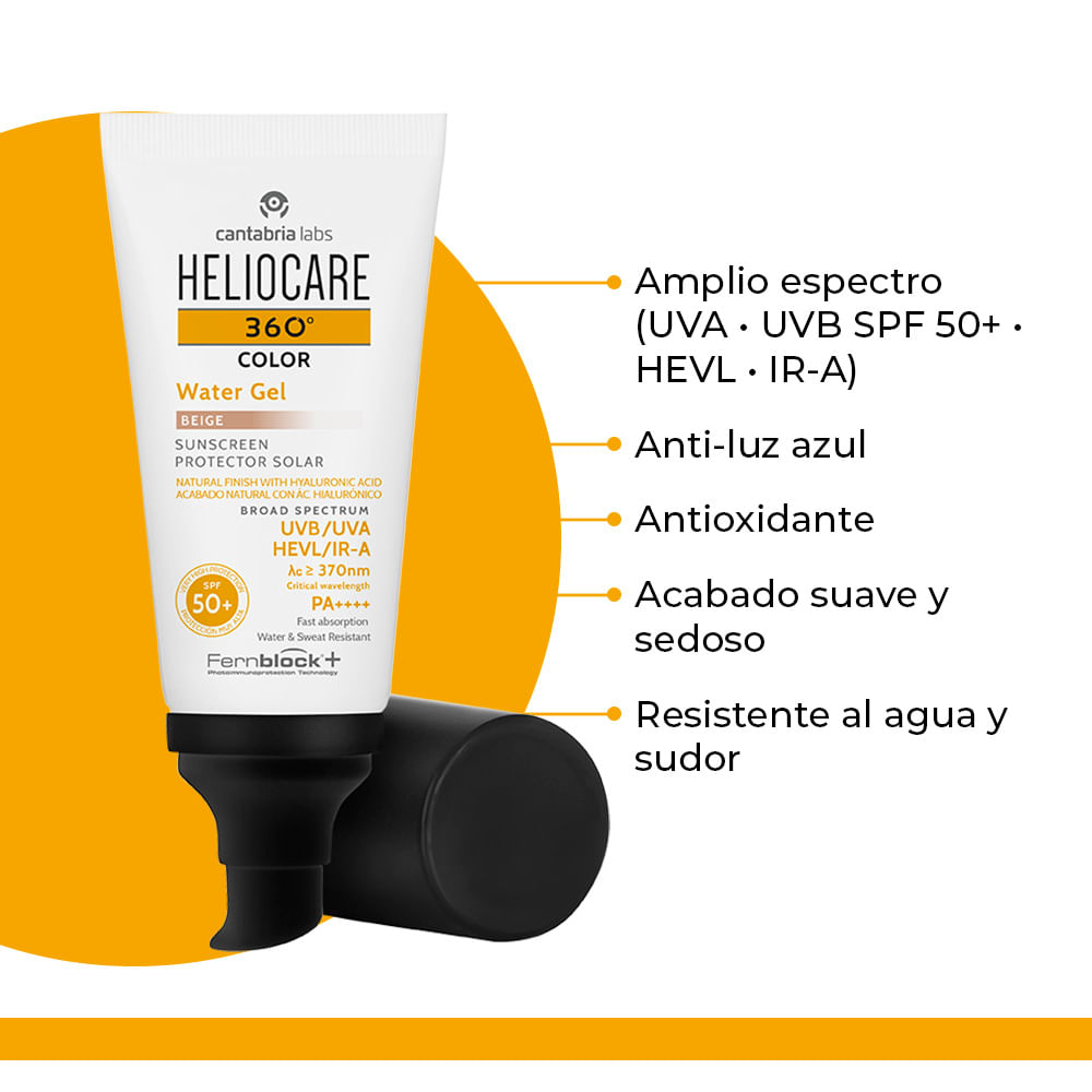 Protector Solar Color Beige Water Gel SPF 50+ Heliocare 360° 50 Ml