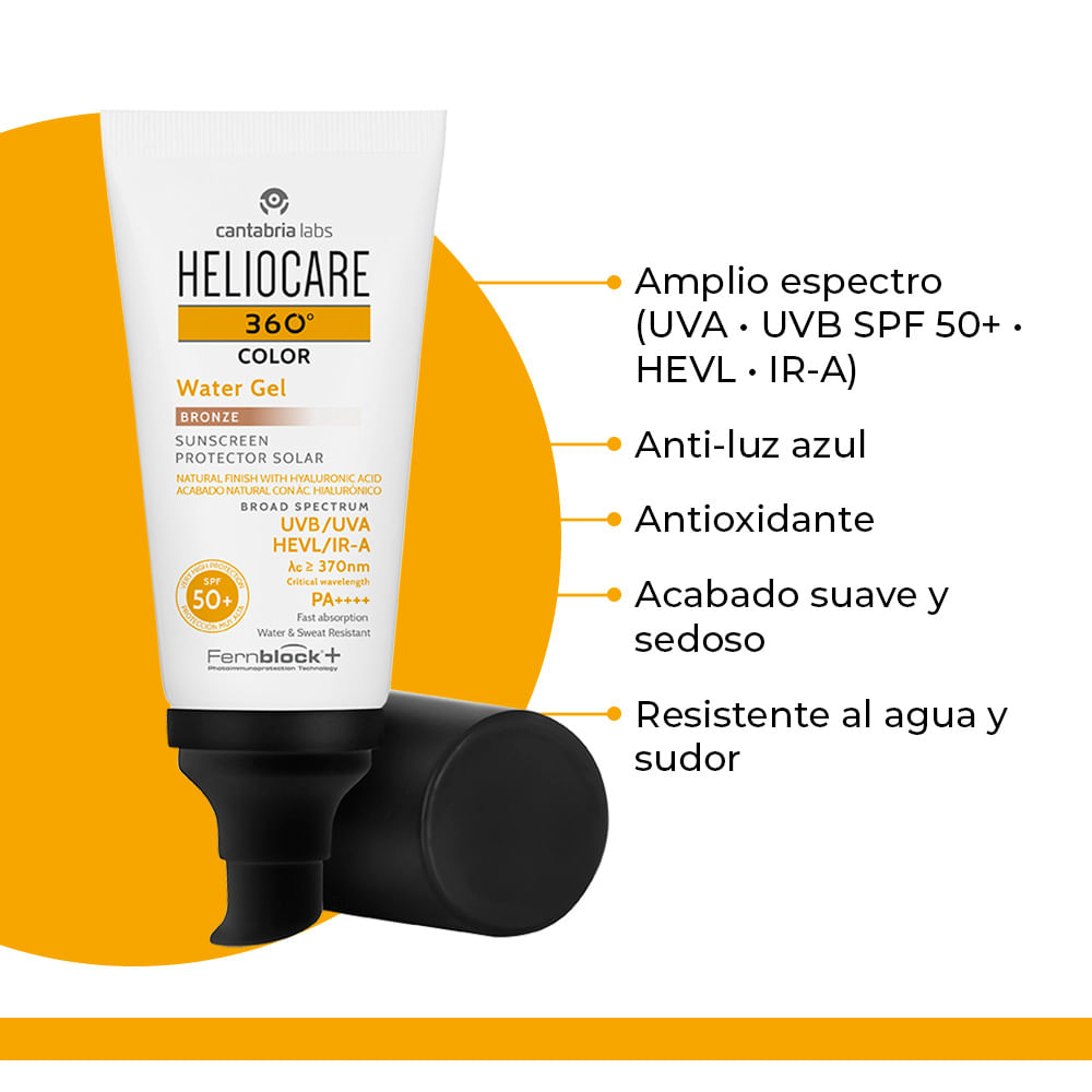 Protector Solar Color Bronze Water Gel SPF 50+ Heliocare 360° 50 Ml