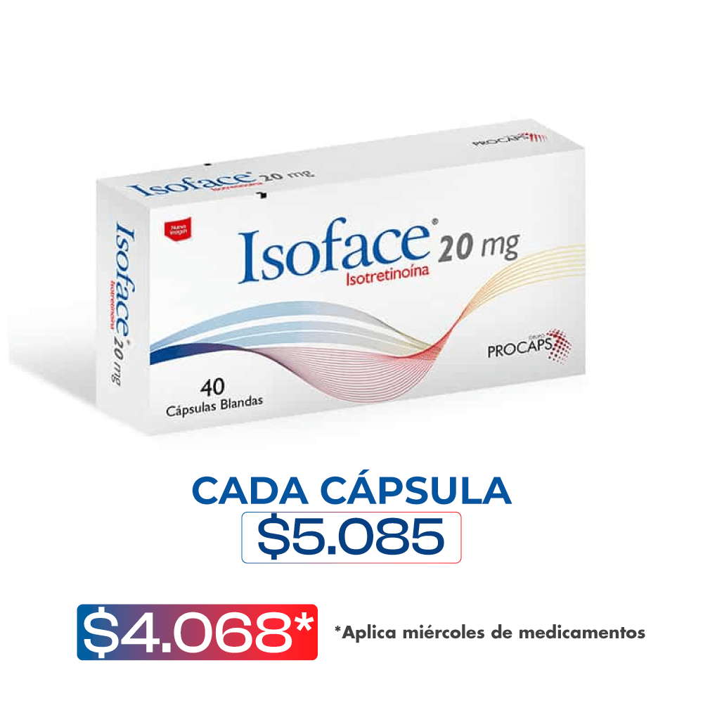 Isoface 20Mg X 40 Caps | Tratamiento para la piel con acné